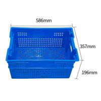 China HDPE Nestable Stackable Plastic Fruit Crates Mesh Nestable Box 600X390X200 Affordable for sale