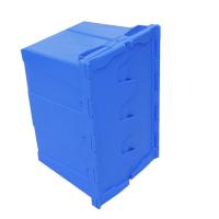 China Durable HDPE Nestable Security Keep Box 600x400mm Lockable Lid Custom Logo for sale
