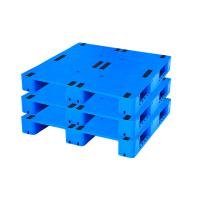 China Heavy Duty Plastic Pallet 1100x1100mm Single Faced Euro Pallet with Steel Reinforcement 4 Ton Static Load for sale