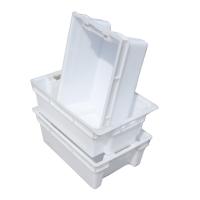 China Recyclable HDPE Plastic Crate 600x400x330mm Nestable Stackable with Custom Logo for sale
