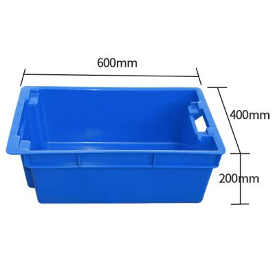 China Europe Plastic Nestable Stackable Crate 600x400mm HDPE Vegetable Basket for sale