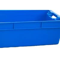 China Nestable HDPE Plastic Storage Boxes 600x400mm Durable Stackable Produce Crate with Handle for sale