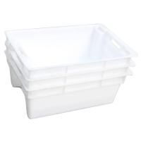 China HDPE Nestable Plastic Storage Crate 600x400mm Stackable Box for Fruit Vegetable Meat for sale