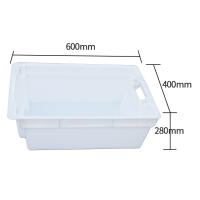 China HDPE Nestable Plastic Storage Crate 600x400mm Stackable Box for Fruit Vegetable Meat for sale
