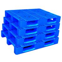 China Heavy Duty Blue Hollow Out 100% Virgin HDPE Pallet 1200x1000mm 4 Ton Static Load for Stacking Storage for sale