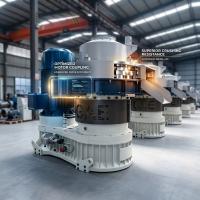 China 132KW Vertical Ring Die Wood Pellet Making Machine For Large Scale Biomass Pellet Production Plant for sale