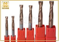 China Flat Bottomed Carbide Milling Cutter 1/4 Inch 2 Flute Down Spiral End Mill ISO9001 for sale