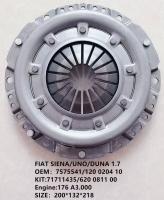China FIAT Siena Uno Duna 1.7L Clutch Kit 200mm Diameter 20 Teeth OEM 7626563 7575541 for sale