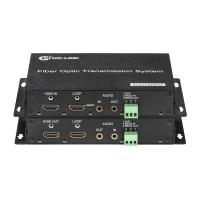 China 4K60Hz HD-MI Video to Fiber Converter With KVM, 3.5mm Audio, RS485/RS232 Data for sale