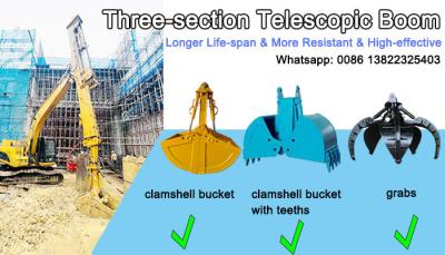 China 30m 35m Long Reach Clamshell Telescopic Arm For Excavators for sale