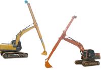 China Long Reach Project Excavator Telescopic Arm With Standard Bucket Clamshell Bucket for sale