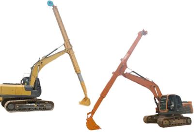 China Long Reach Project Excavator Telescopic Arm With Standard Bucket Clamshell Bucket for sale