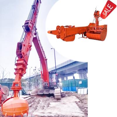 China Adjustable Excavator Clamshell Telescopic Boom For Grabbing Sand Soil for sale