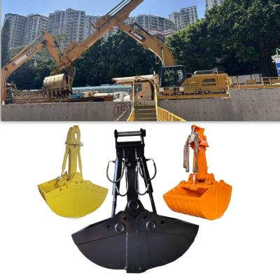 China Excavator Attachments 1-1.5cbm Clamshell Grab Bucket, Shell Bucket, Hydraulic Clamshell Excavator Bucket for 20-30ton Excavator for sale