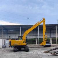 China 20 Ton Long Reach Excavator Extended Boom For Digging Sand Soil Silt for sale