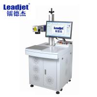 China Leadjet 50W Fiber Metal Products Desktop Laser Coder With Computer for sale