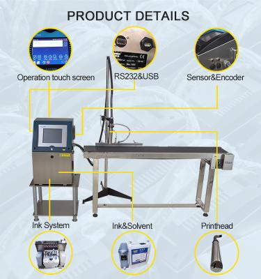 China 5 Lines Bottle/Bags Date/Number/Graphic CIJ Inkjet Printer Coding Machine On Packing Industry for sale