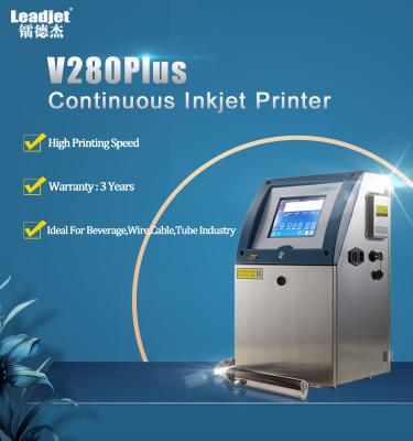China Durable Continuous CIJ Inkjet Printer / Plastic Bottle Expiry Date Inkjet Printing Machine for sale