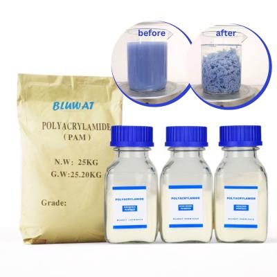 China Polyacrylamide PAM Polyelectrolyte Flocculant Chemicals used in Sewage Treatment Plant for sale