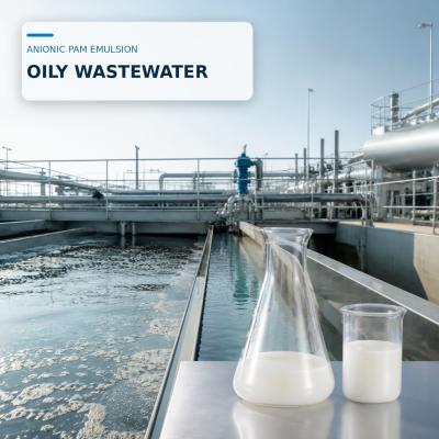 China Anionic PAM Emulsion for Oily Wastewater Clarification with Very High Molecular Weight and Post-Demulsification Flocculation for sale