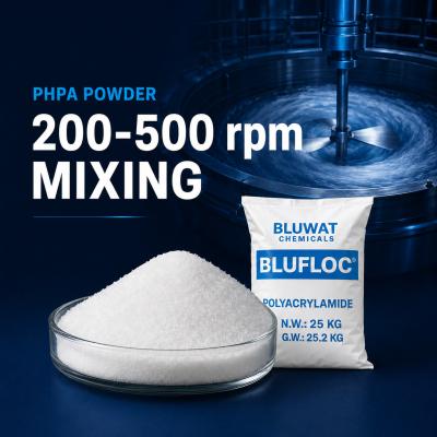 China PHPA Powder Mixing at 200-500 rpm with One-Hour Hydration for sale