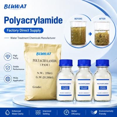 China Blufloc Anionic Cationic Nonionic Polyacrylamide Powder For Water Treatment, Mining and Industrial Separation for sale