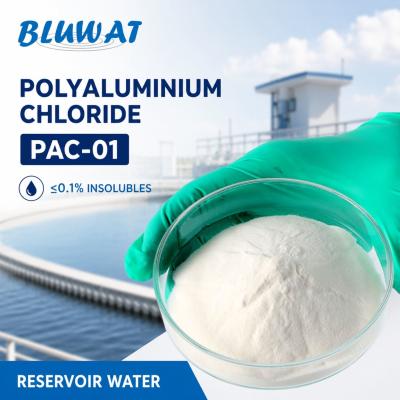 China 0.1% Max. Insolubles 25kg Bag PAC-01 Polyaluminium Chloride for Reservoir Water Clarification for sale