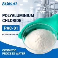 China PAC-01 White Powder Polyaluminium Chloride with 45-55% Basicity in 25kg Bags for Cosmetic Water Treatment for sale