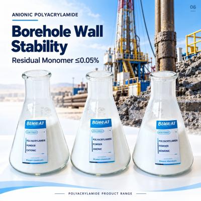 China Anionic Polyacrylamide APAM with 0.05% Max Residual Monomer for Borehole Wall Stability in 25kg Kraft Paper Bag for sale