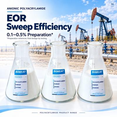 China Anionic Polyacrylamide APAM 0.1-0.5% Working Solution for EOR Sweep Efficiency Improvement in 25kg PE Bag for sale