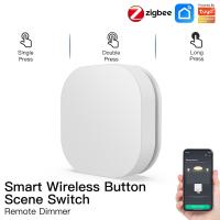 China Tuya Zigbee 3v Smart Button Switch Wireless Remote One Key Control Multi Scene Linkage for sale
