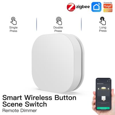 China Tuya Zigbee 3v Smart Button Switch Wireless Remote One Key Control Multi Scene Linkage for sale