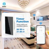 China OEM 110V American Black Touch 3 Gang 3 Way Smart Switch Voice Control TuyaAPP Alexa Google Home for sale