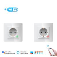 China 100-240V EU StandardSmart Wifi Socket Plug Support Amazon Alexa Google Home Smart Plug for sale