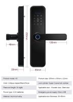China Fingerprint Cylinder Smart Wifi Door Lock Double Tuya Access Wifi Fingerprint Door Lock for sale