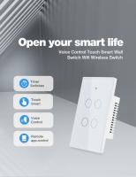 China 1/2/3/4/6/8 Gang Light Smart Wifi Wall Switch RF433 need Neutral Wire Tuya App Control Works with Alexa for sale