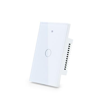 China US Standard Dustproof and Waterproof 1gang White Black Wifi touch Switch for Smart Home Automation for sale