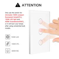 China SHUWEI US Standard White APP Tuya 3 Way Wifi Dimmer Switch 10A for sale