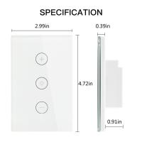 China SHUWEI US Standard White APP Tuya 3 Way Wifi Dimmer Switch 10A for sale