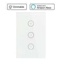 China SHUWEI US Standard White APP Tuya 3 Way Wifi Dimmer Switch 10A for sale