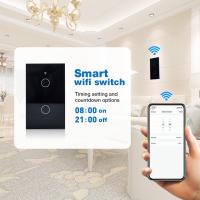 China 110V-240V Tuya Smart Wifi 2 Gang Light Switch Alexa Compatible Light Switches for sale