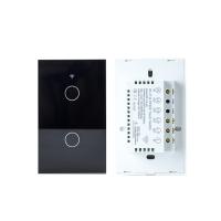 China 110V-240V Tuya Smart Wifi 2 Gang Light Switch Alexa Compatible Light Switches for sale