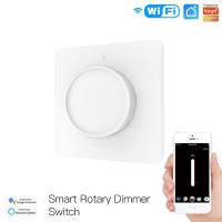 China Hotel Room Light Dimmer Smart Wifi Wall Switch Tuya Zigbee Rotary Dimmer Switch 300W for sale