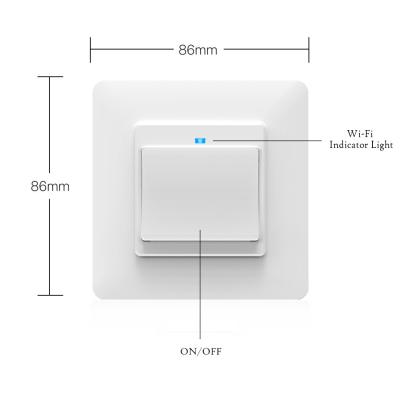 China EU UK Standard Tuya Smart Life WiFi Light Switch 10A 1 Gang Light Switch With LED Indicator for sale