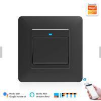 China Tuya Light 1 Gang Push Button Smart Wifi Wall Switch OEM Compatible With Alexa / Google Home for sale