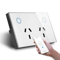 China AU/US Standard Smart Wall Socket Outlet With Glass Panel Touch Power Point SAA Approval for sale