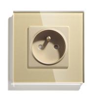 China 250V 13A Wall Smart Wifi Socket Plug With Single Crystal Glass Frame French Outlet Plug for sale