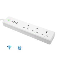 China Universal Electrical 10A Tuya Wifi Smart Plug Fast Charging Extension UK 4 Plug + 4 USB for sale