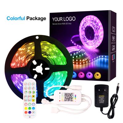 China RGB 5m 10 Meter LED Strip Lights With Remote 5050 1800lm IR 44 Keys for sale