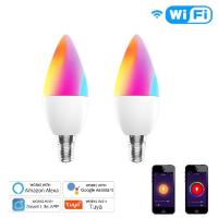 China Tuya AC100V 240V Voice Control Light Bulb 4.5W 350LM 2700K-6500K Dimmable Multicolor for sale